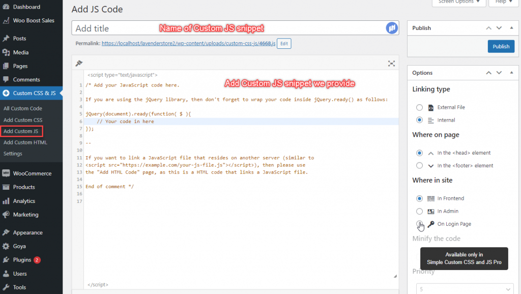 How to insert a PHP/Javascript/CSS code - VillaTheme